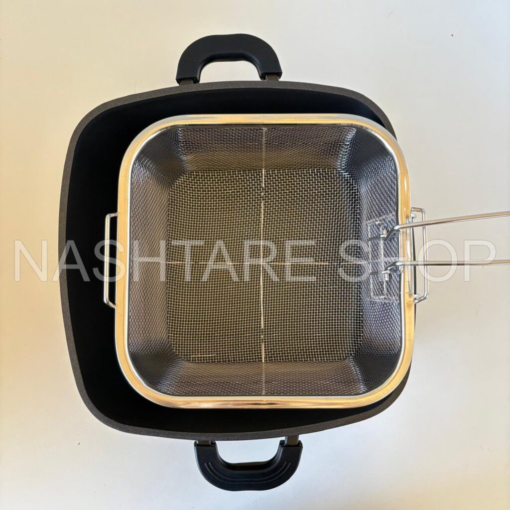 Square Fry Pot with Strainer | طنجرة مع مصفاة | Nashtare Shop